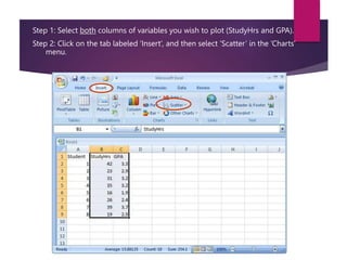 Correlations and Scatterplots MS Excel Lesson 2 Grade 8.ppt