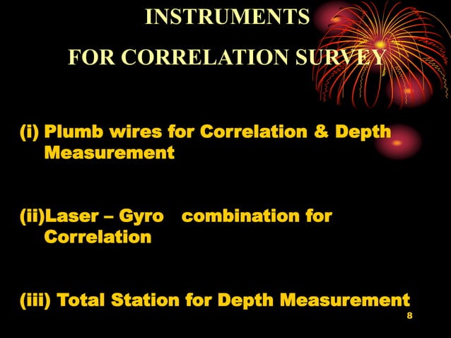 Correlation survey and depth measurement in underground metal mines | PPT