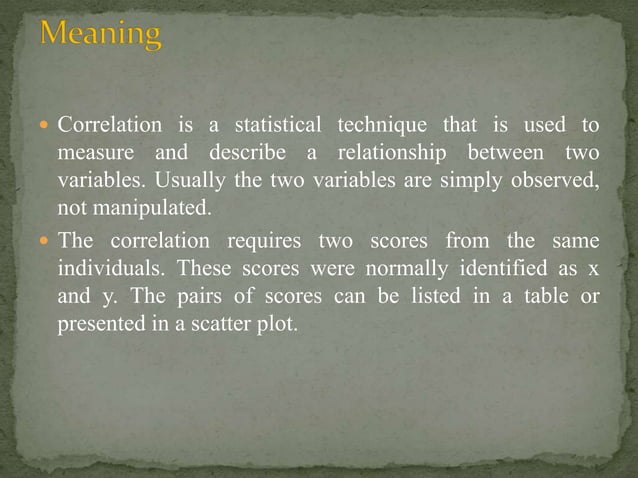 correlation Types in statistical Education | PPT