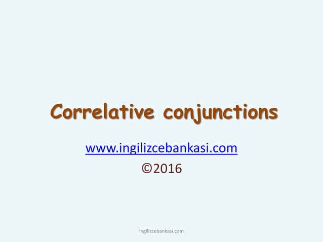 Correlative conjunctions | PPTX