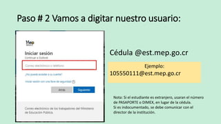 Correo MEP para estudiantes | PPTX