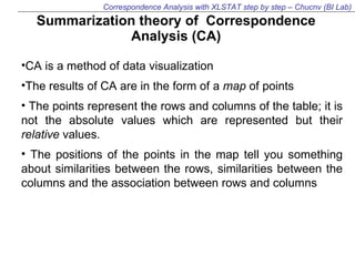 Correspondence analysis(step by step) | PPT | Physics | Science