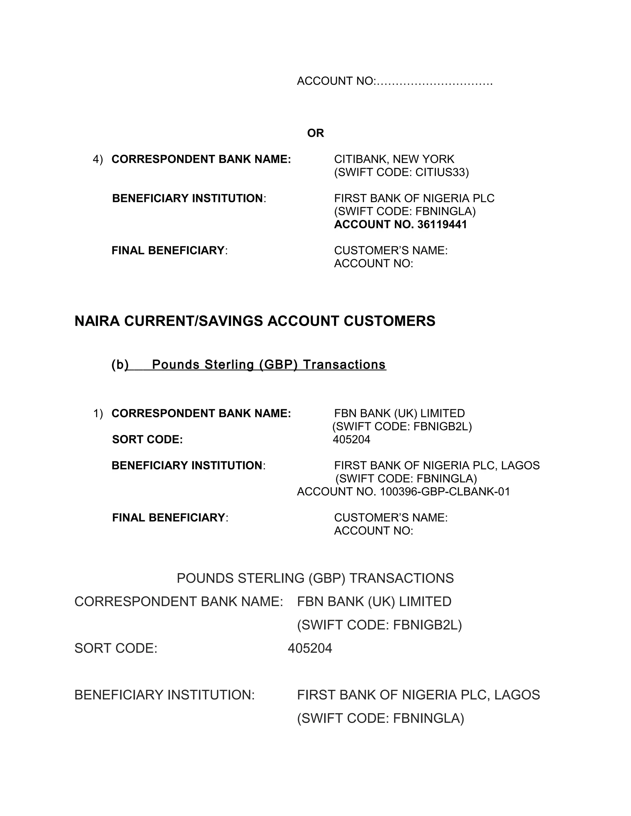 Correspondent bank details2 | DOC