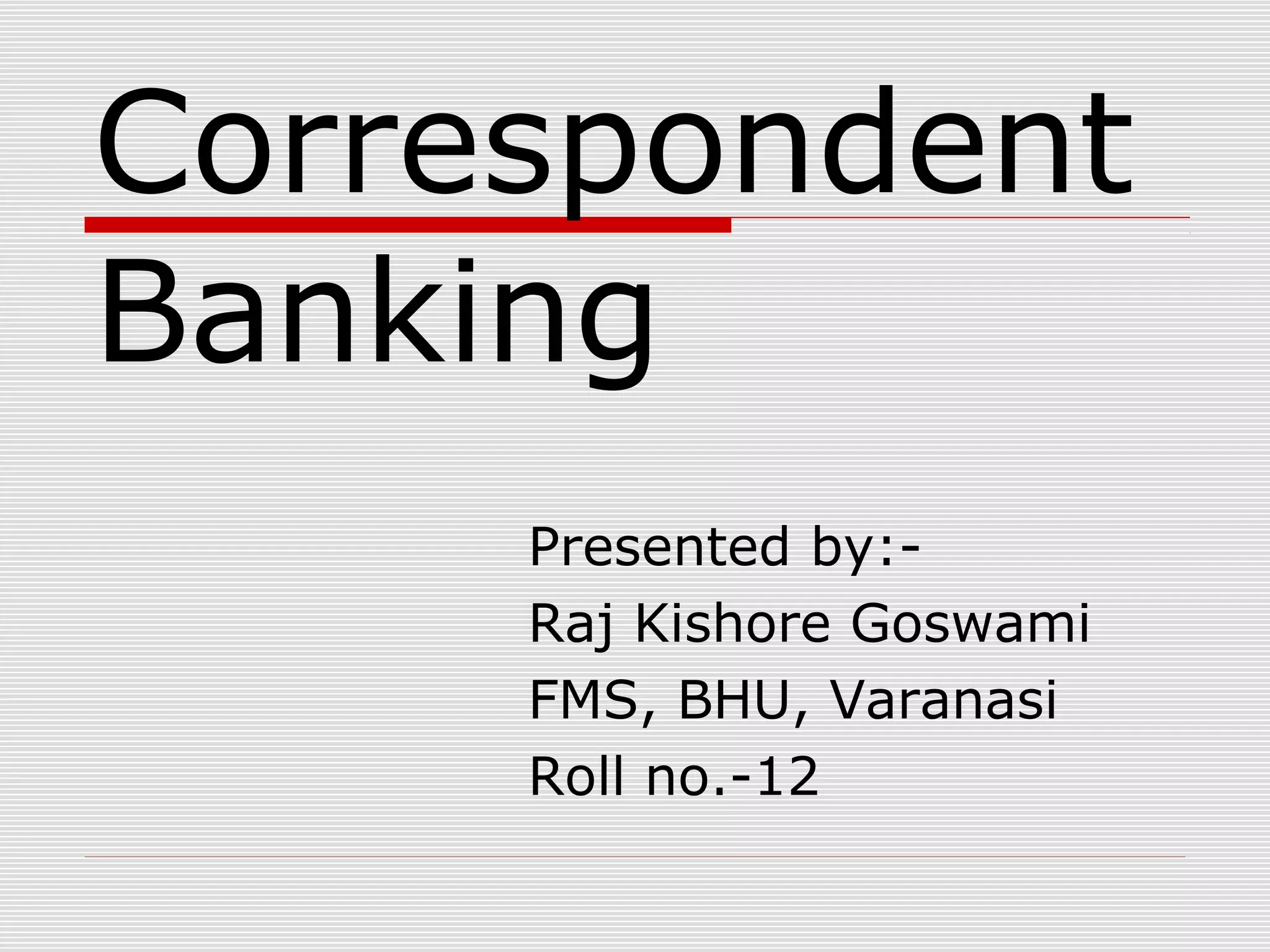 Correspondent banking | PPT