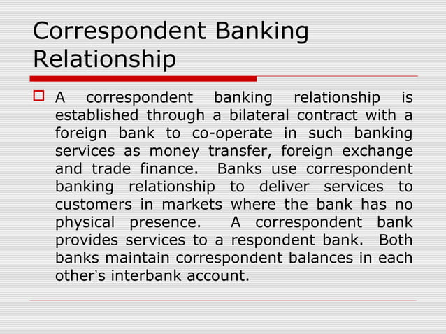 Correspondent banking | PPT