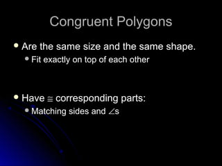 Corresponding parts of congruent figures. | PPT