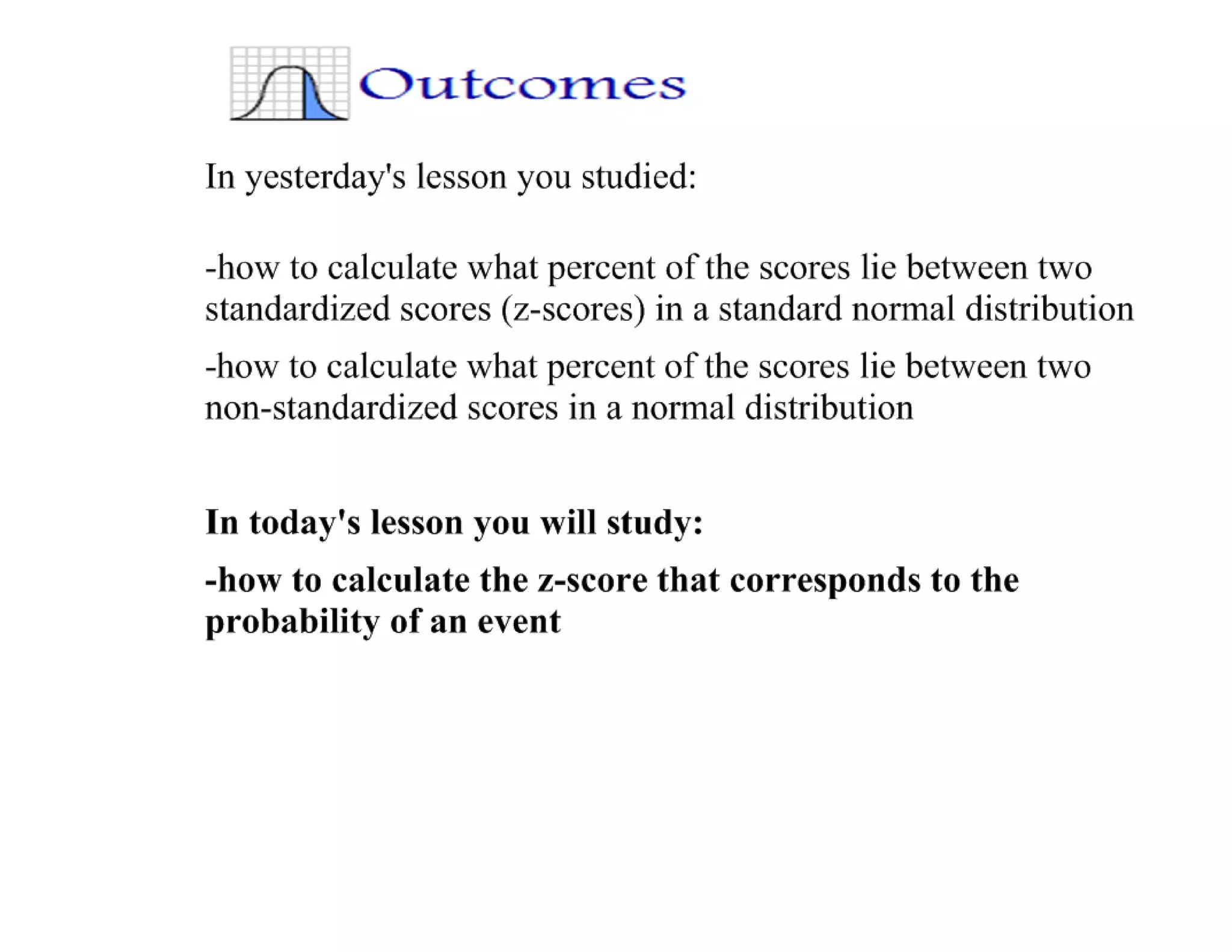 Corresponding z score | PPT