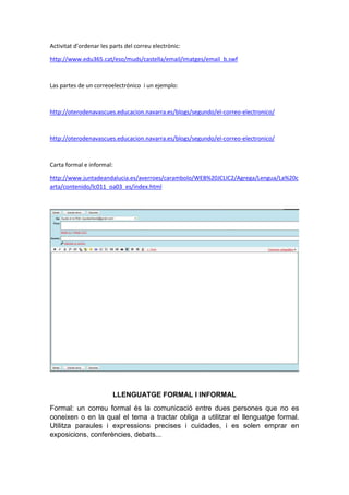 Correu electrònic (formal i informal) | DOCX