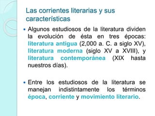 Corrientes literarias | PPTX