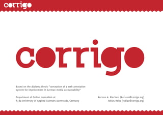 corrigo goes MoJo | PPT