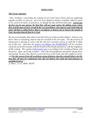 Policy Document: Corruption Within Modern Christianity, Form #08.012
