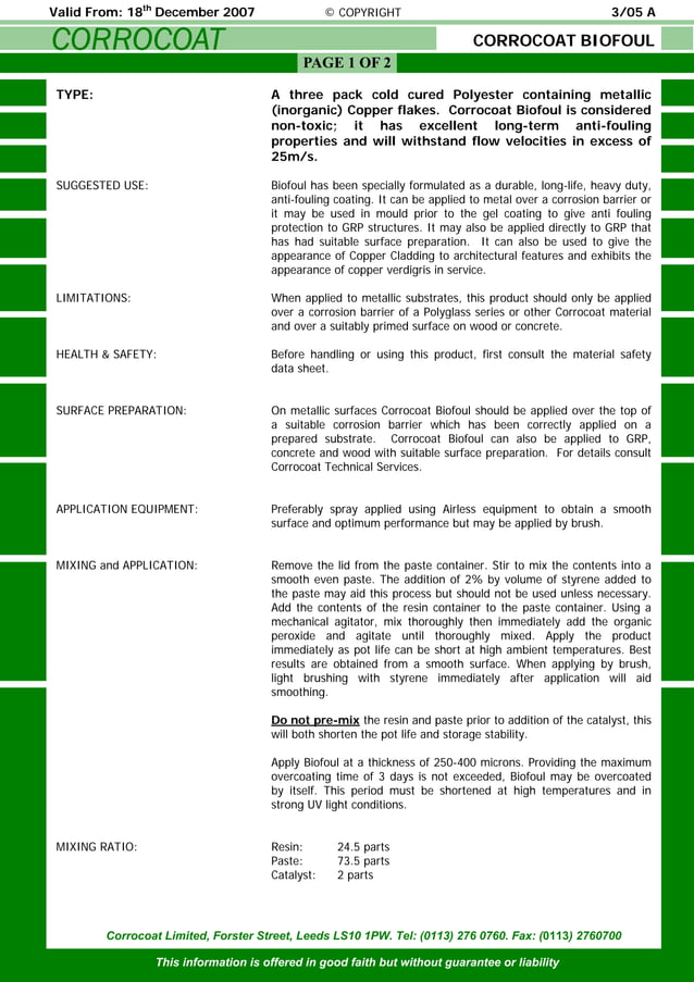 Corrocoat biofoul | PDF