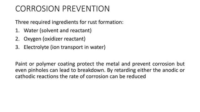Corrosion in Metal | PPTX | Chemistry | Science