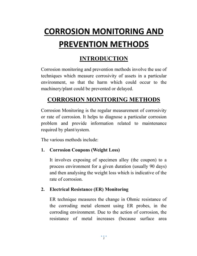Corrosion Monitoring and Prevention methods | PDF | Home Improvement | Home & Garden