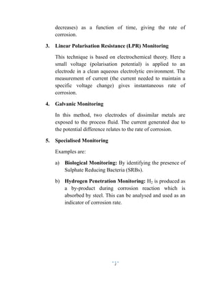 Corrosion Monitoring and Prevention methods | PDF
