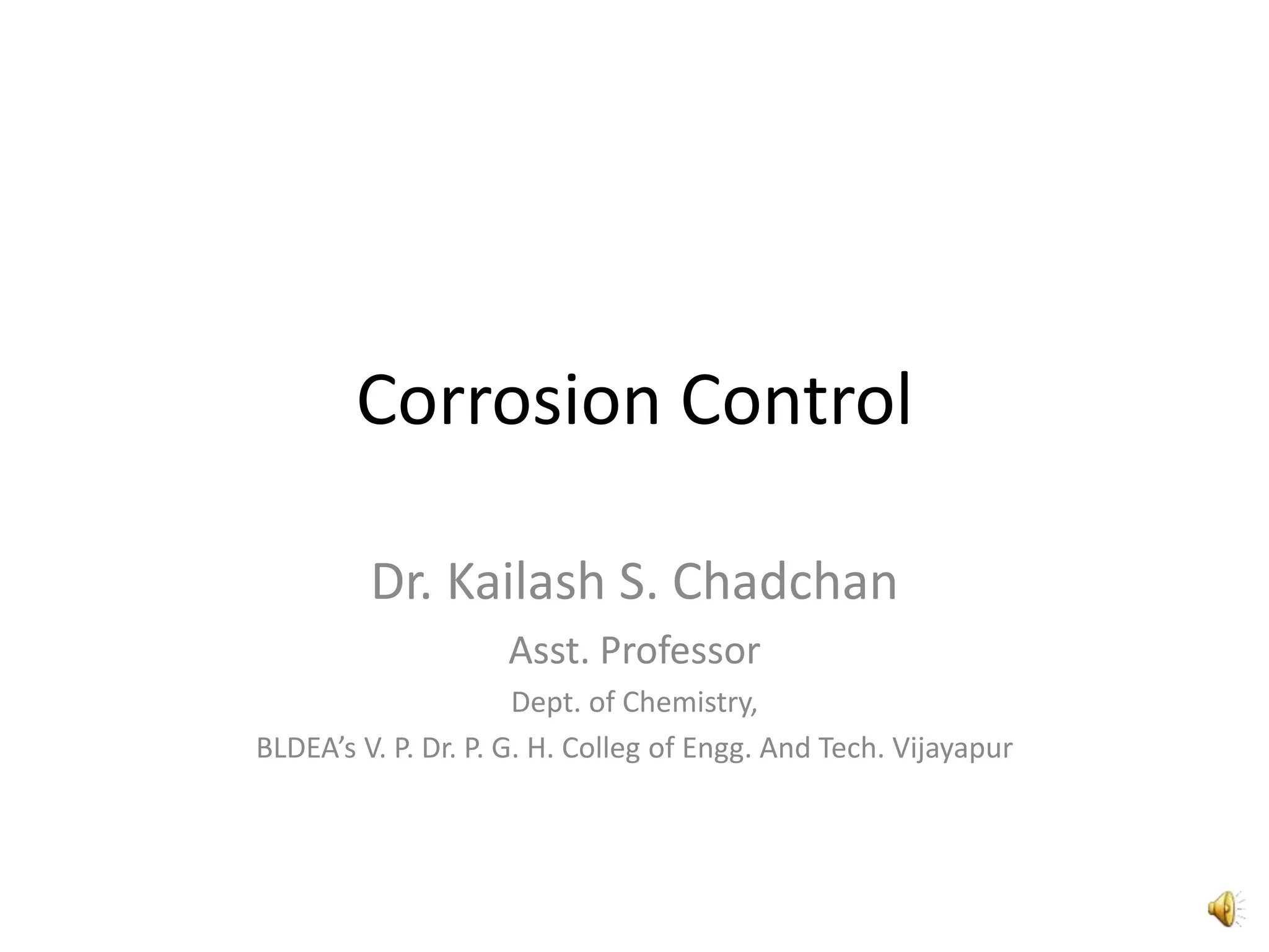 Corrosion control | PPTX
