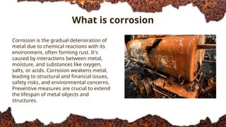 Corrosion and Preventqwing coatings.pptx | Chemistry | Science