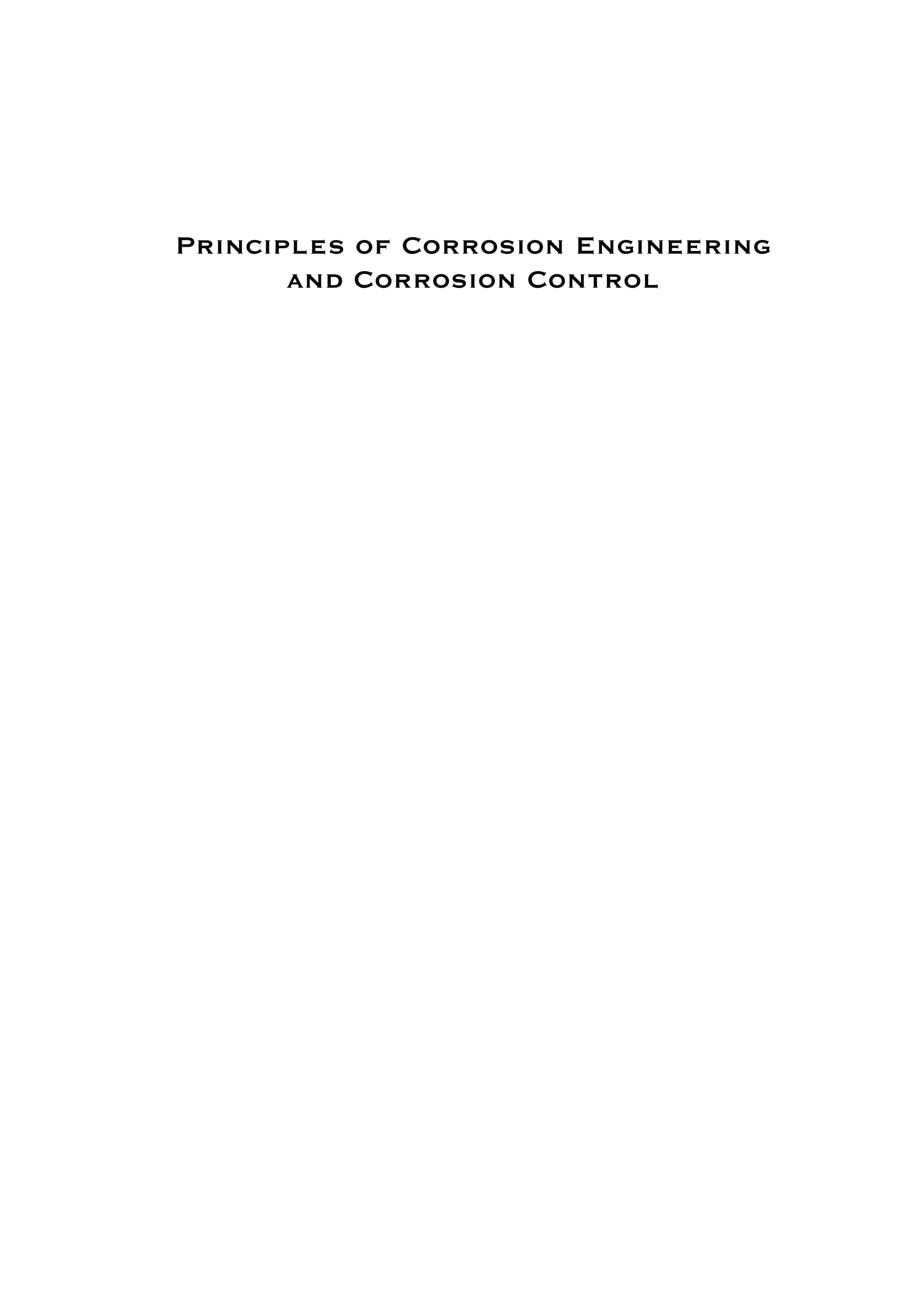 Principles of Corrosion Engineering and Corrosion Control | PDF