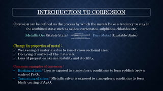 Corrosion Chemistry : Its Causes and Remedy | PPTX | Chemistry | Science