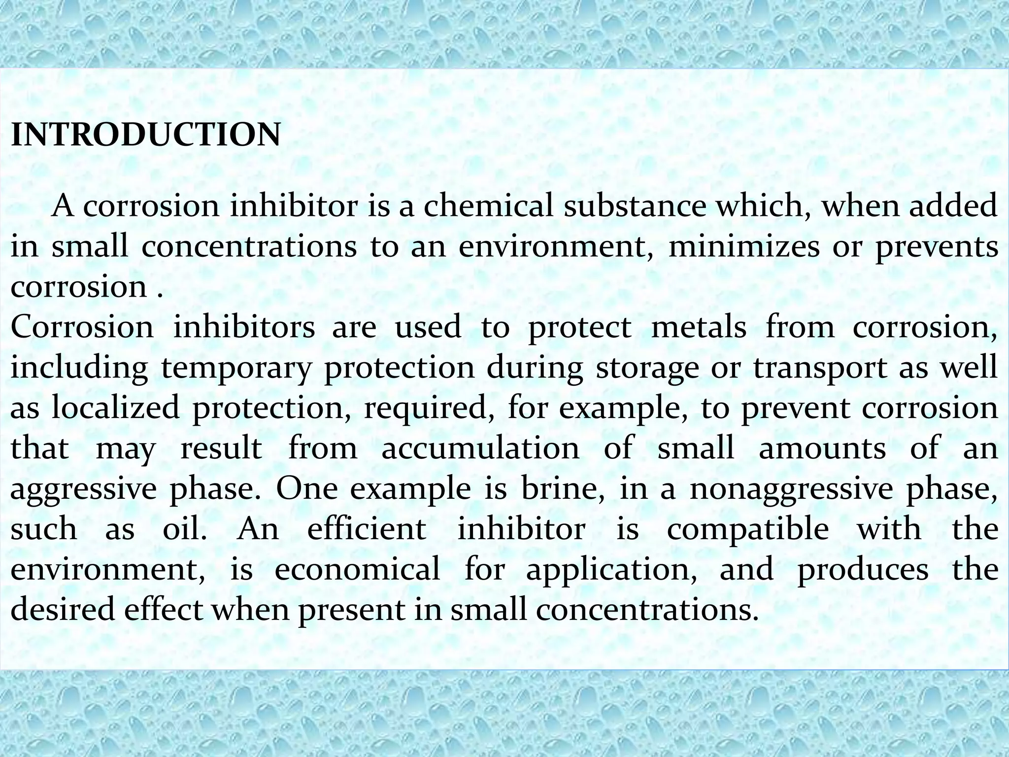Corrosion control by inhibitor | PPTX