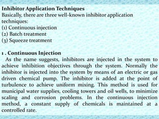 Corrosion control by inhibitor | PPTX