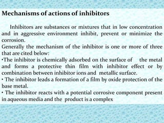 Corrosion control by inhibitor | PPTX