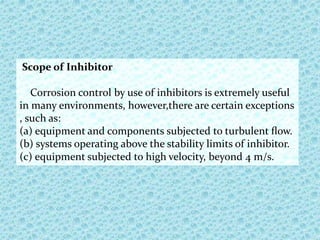 Corrosion control by inhibitor | PPTX | Chemistry | Science