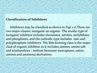 Corrosion control by inhibitor | PPTX | Chemistry | Science