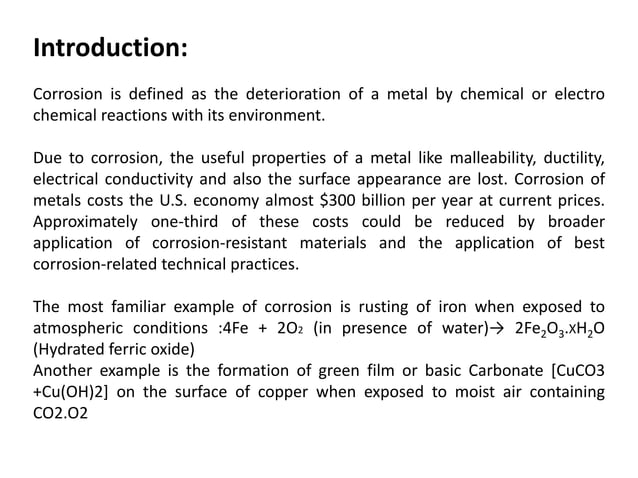 CORROSION ENGINEERING.pptx | Chemistry | Science