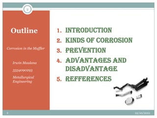 Corrosion in the muffler | PPTX