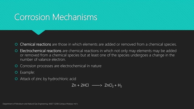 Corrosion mechanisms & causes of corrosion cells | PPTX | Chemistry ...