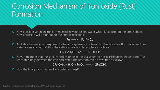 Corrosion mechanisms & causes of corrosion cells | PPTX | Chemistry ...