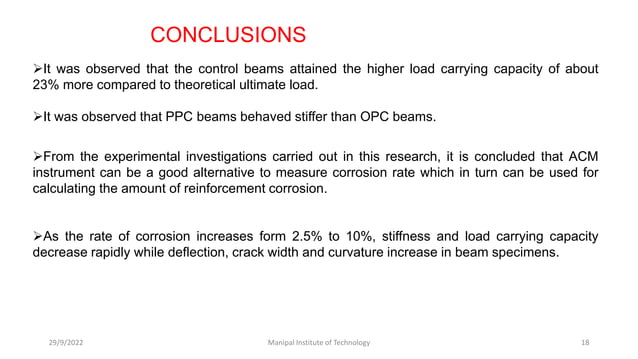 Corrosion Of Rc Beams Pptx