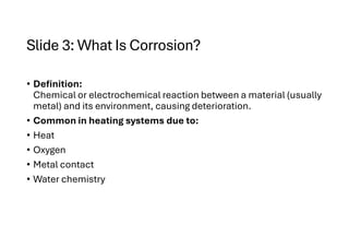Corrosionon Heating System Pipes - An overview | PDF