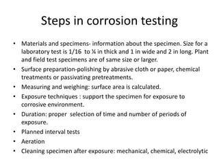 Corrosion Testing Metthods of universsaldfnkasf | PPT