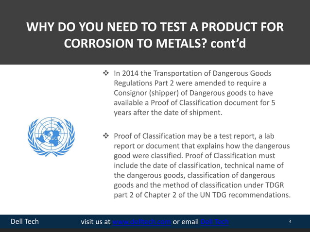 UN TDG Corrosion to Metals | PPTX
