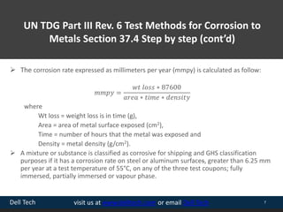 UN TDG Corrosion to Metals | PPTX
