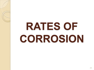 Rate of Corrosion And Types of Corrosion | PPTX