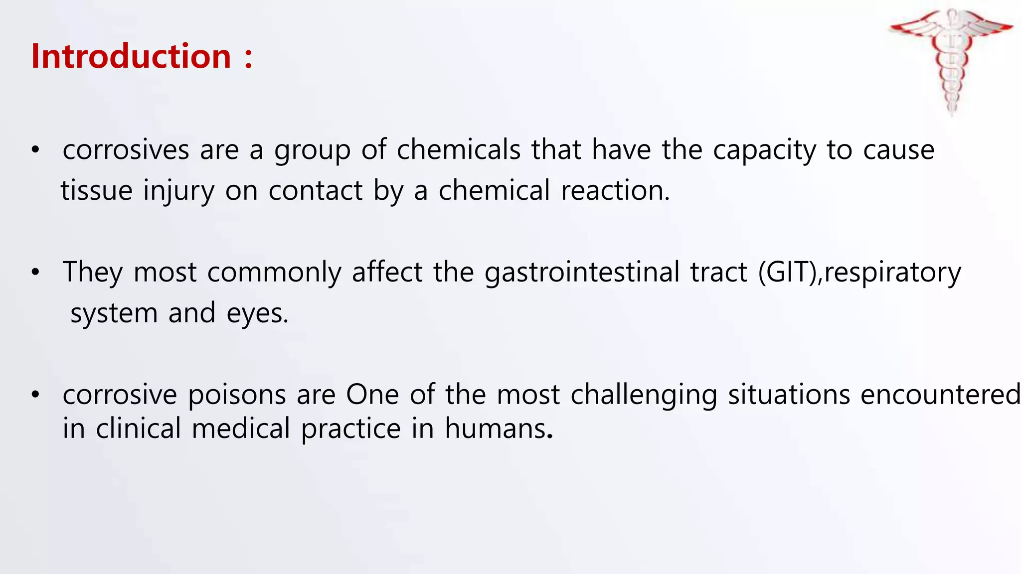 Corrosive poisoning | PPTX | Digestive Disorders | Diseases and Conditions