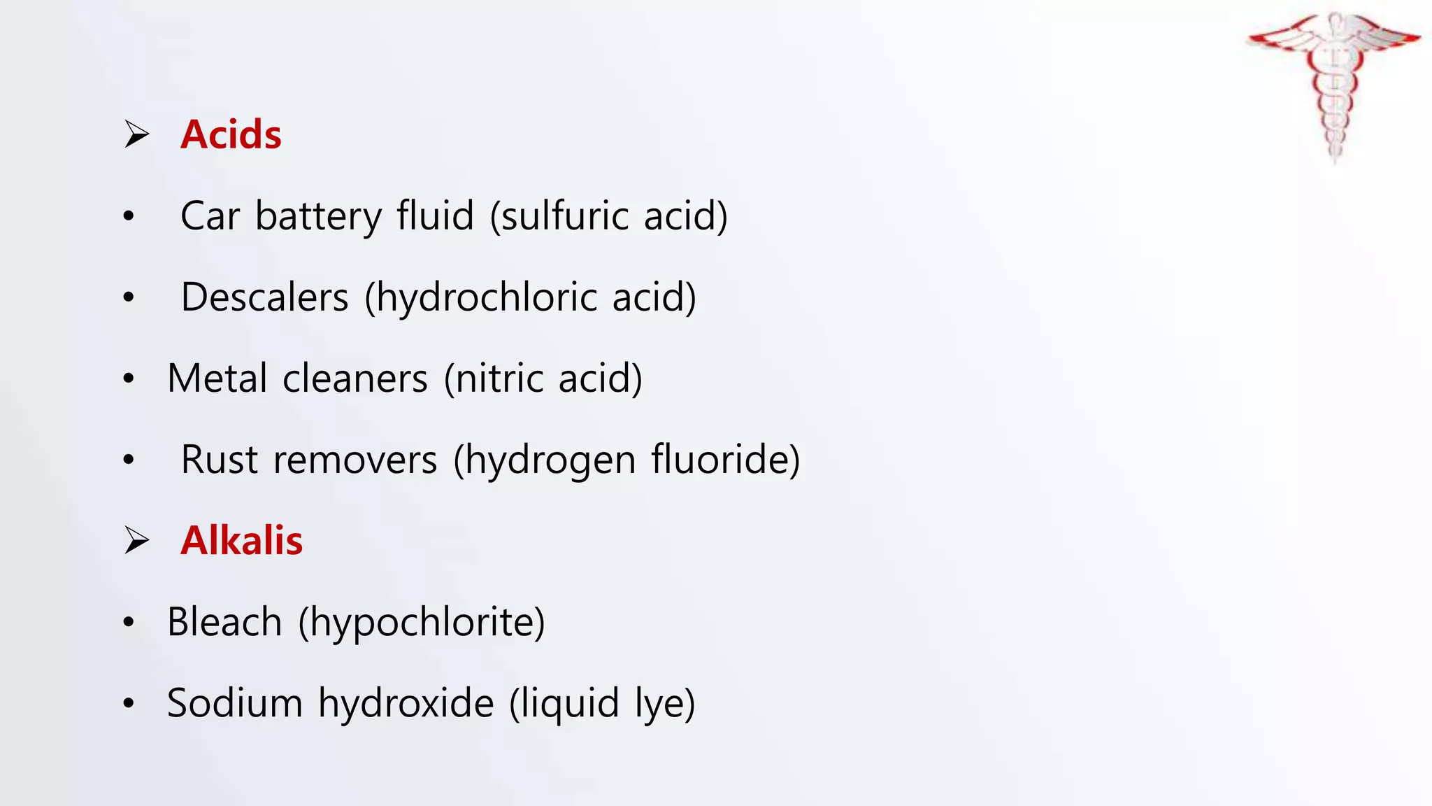 Corrosive poisoning | PPTX | Digestive Disorders | Diseases and Conditions