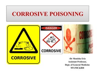 Corrosive poisoning.pptx in adults and children | PPTX