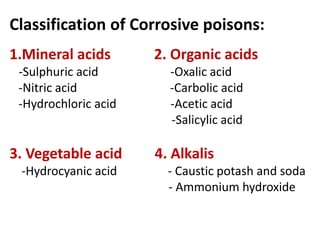 Corrosive poisons | PPTX