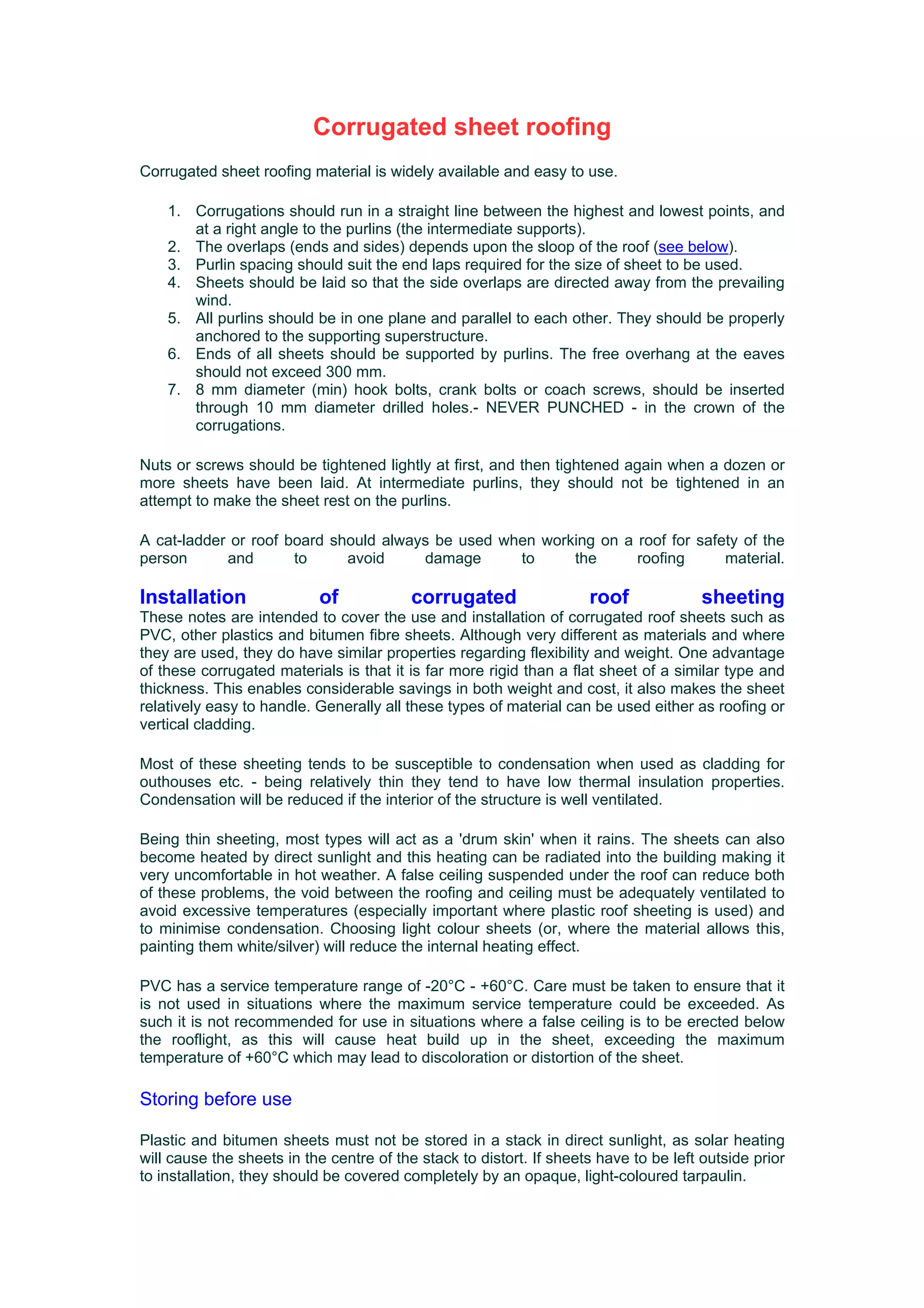 Corrugated sheet roofing | PDF