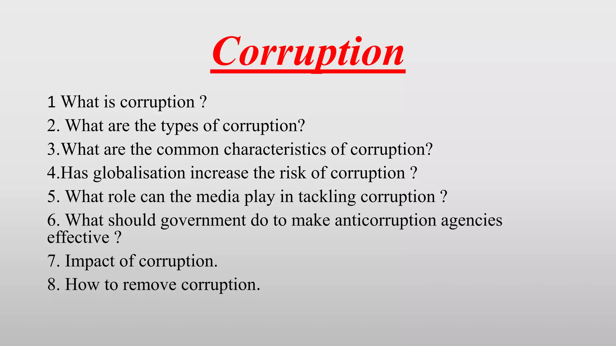 Corruption PPT | PPTX