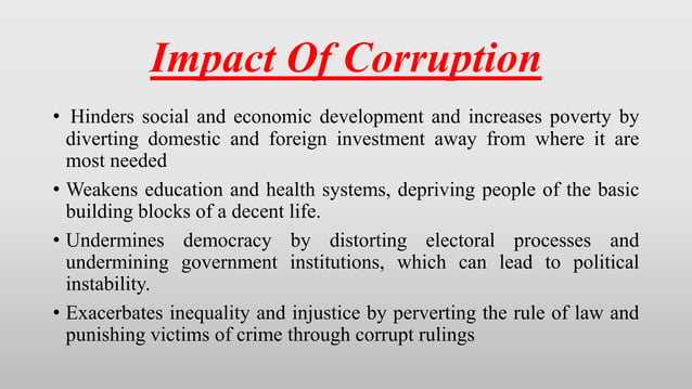 Corruption PPT | PPTX | Debated Sensitive Social Issues | Sensitive Topics