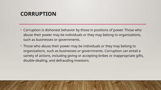 CORRUPTION business ethics power point pp | PPT