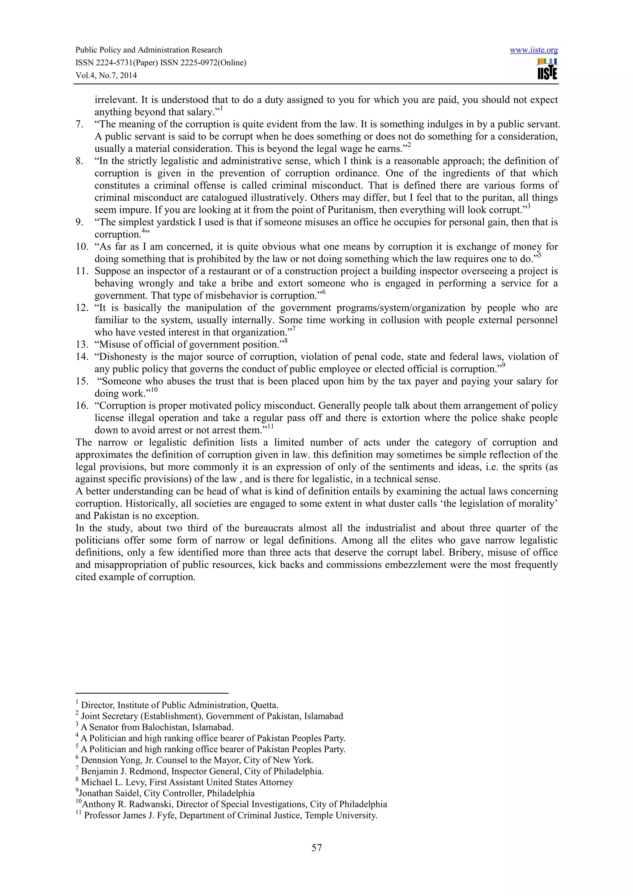 Corruption its definitions and typologies | PDF