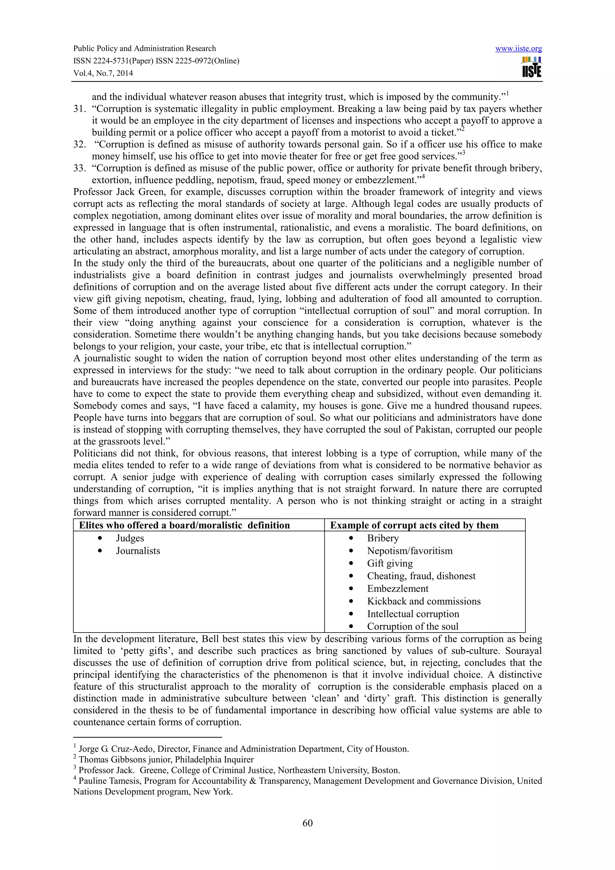 Corruption its definitions and typologies | PDF