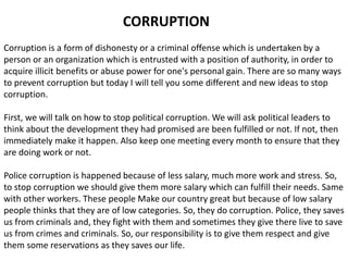 corruption and how to stop it and its causes | PPT