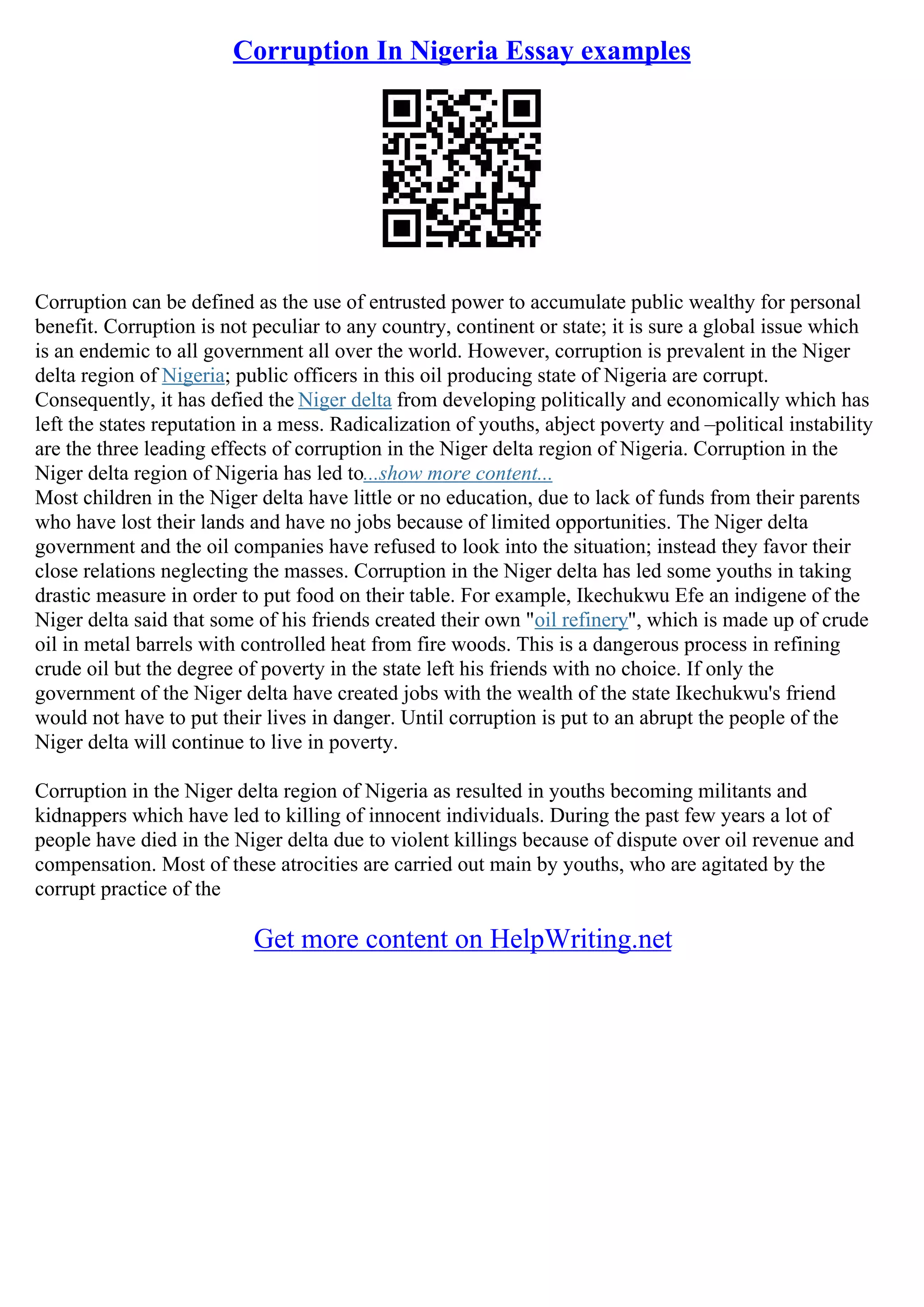 Corruption Essay | PDF